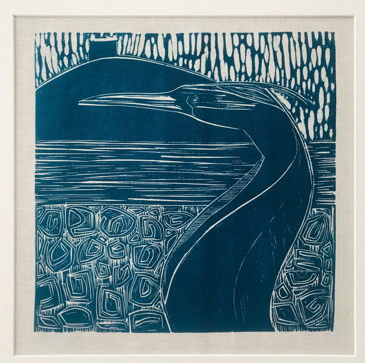 Heron Observing at Strangford Lough – Lucy Turner Art Northern Ireland